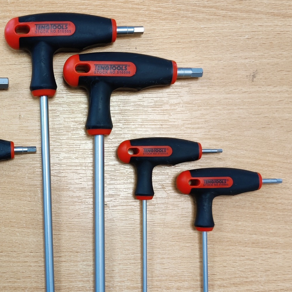 Pre-owned Teng Metric Hex T-Handle Allen Driver Set 2.5-8mm, 7 Piece ...